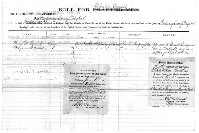 COMPTROLLER OF THE TREASURY (Bounty Papers), 1864-1868 MSA S627 , MSA ...